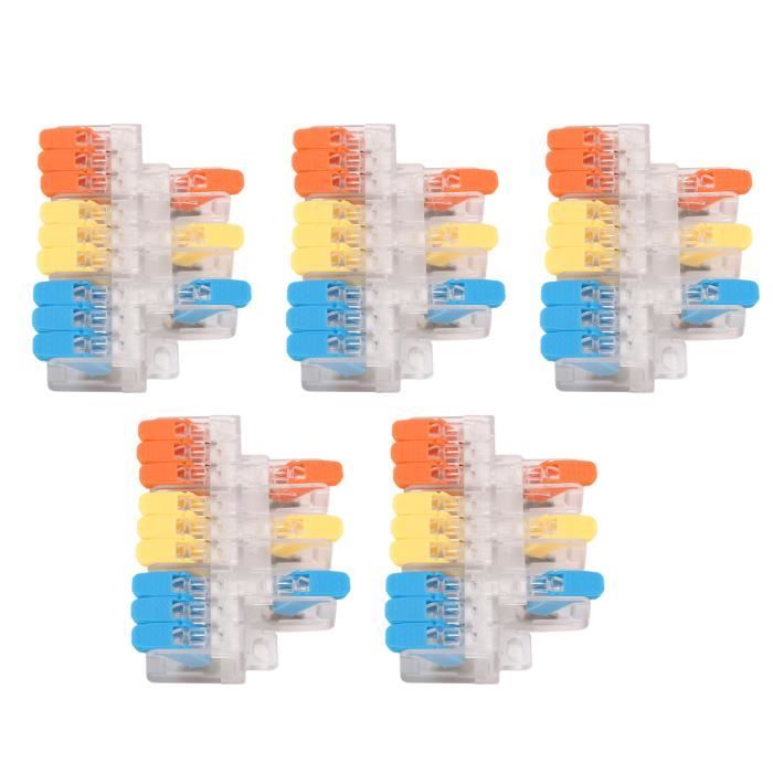 HURRISE connecteur de câble à câblage rapide 5 Pièces Kit de Connecteurs de Fil à Levier 3 à 9 ...