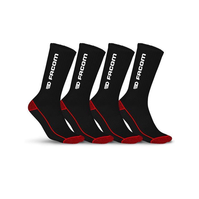 Facom Chaussettes Homme, Chaussette Haute Homme (Lot de 4) - Noir Noir ...