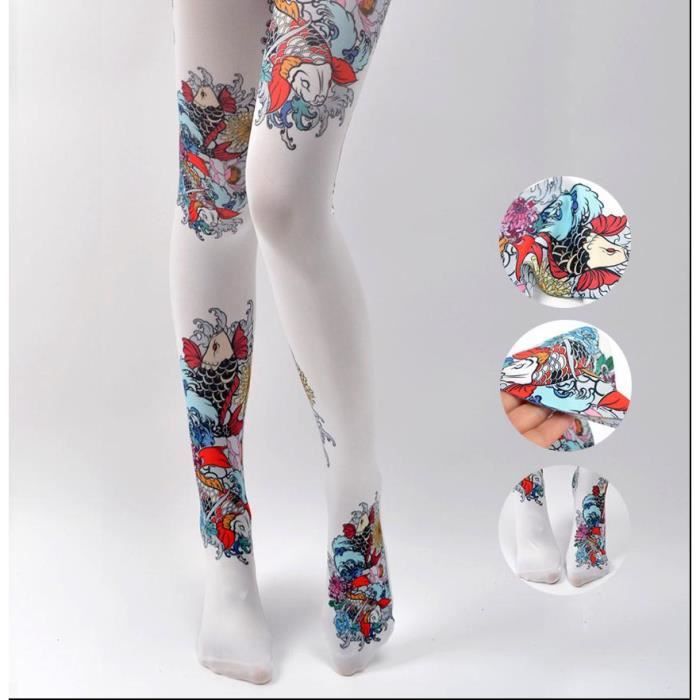 Bas,YD EVER femmes collants Spray carpe impression motif femme fille ...