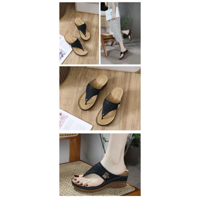 Sandales femmes KJEHOME - antiderapant - couture simple - pente talon ...