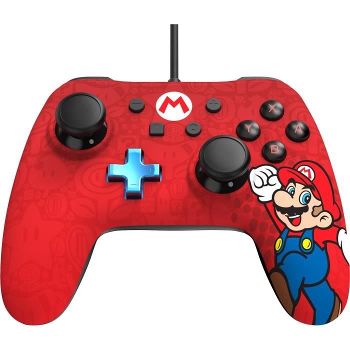 Manette officielle Nintendo switch rouge Mario filaire - Cdiscount ...