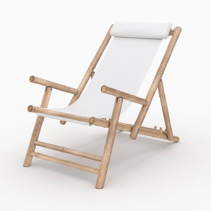 Transat de jardin - RENDEZ VOUS DECO - Vadella - Bambou - Pliable - 1 ...