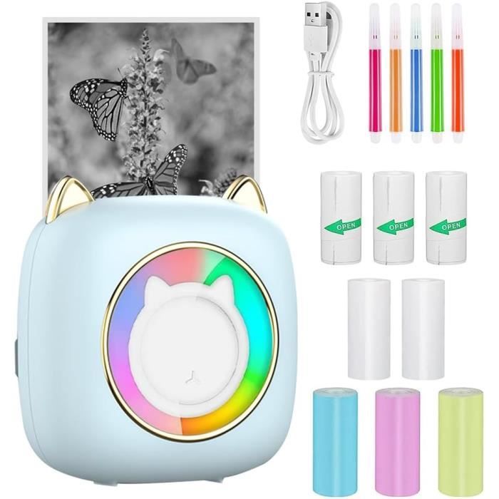 Mini Imprimante Photo Portable, Imprimante Photo Thermique, Led Mini ...
