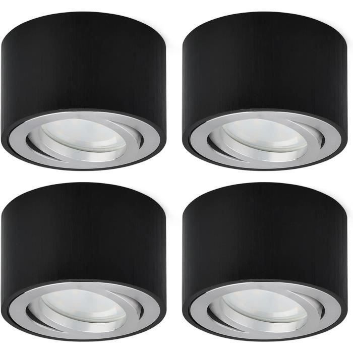 KYOTECH lot de 4 Spot LED en Saillie Orientable Ø80x50mm Plafonnier ...