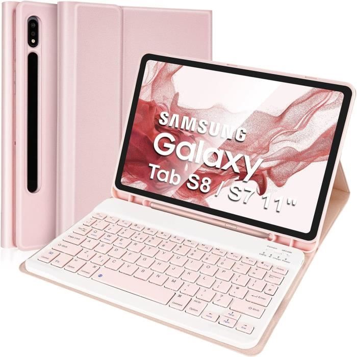 Étui Avec Clavier Pour Samsung Galaxy Tab S8 (Sm-X700-X706 2022), Tab ...