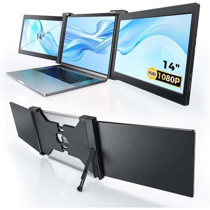 Triple Écran Portable Moniteur - 14 Pouces Double Ecran Pc Portable ...