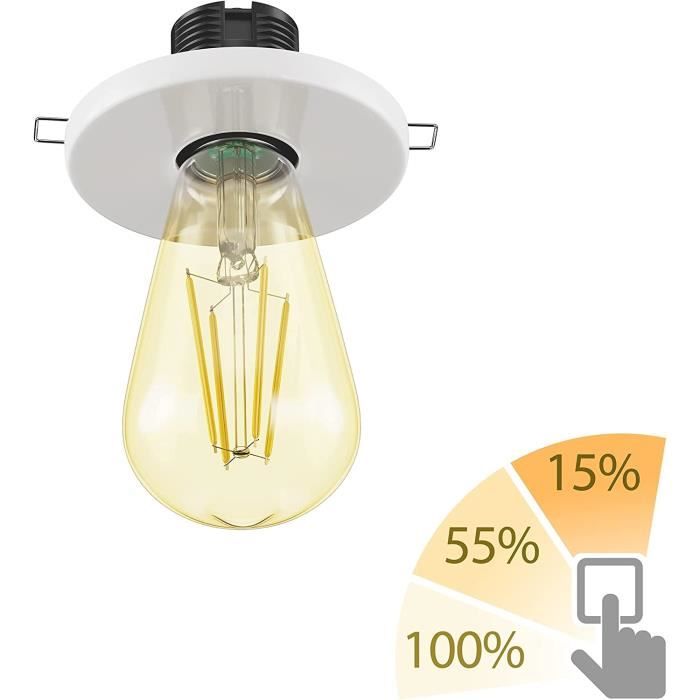 Plafonnier Encastré E27 En Porcelaine Tela Rond Blanc 99mm Incl