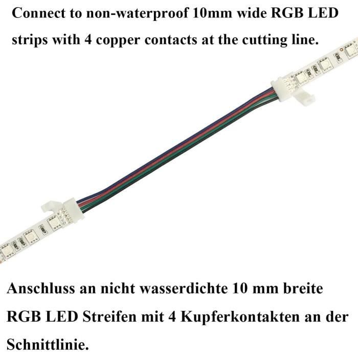 LitaElek 5pcs RGB 5050 LED Strip Connector 4 Broches Connecteur à Ruban ...