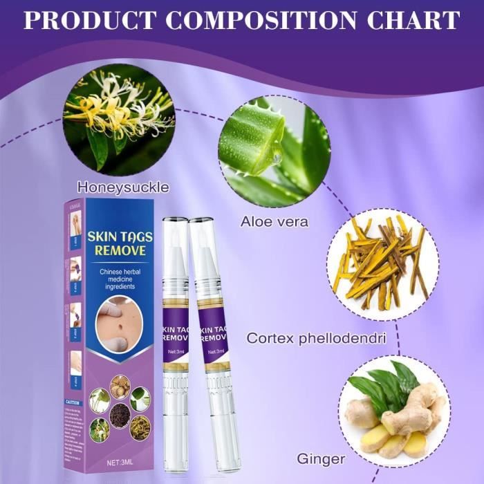 Elimination des Acrochordons, Skin Tag Remover, 2 PCS Sérum d ...