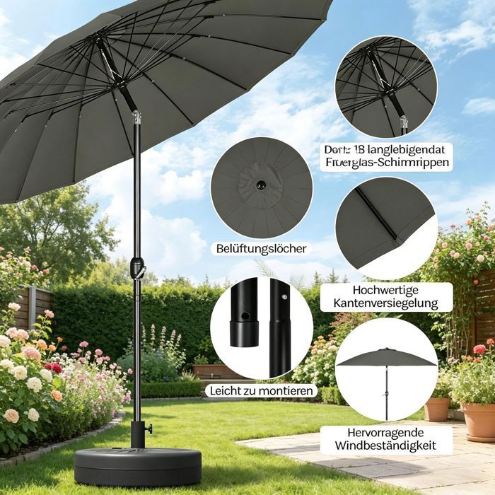 Parasol Inclinable grand format inclinaison réglable - Cdiscount Jardin