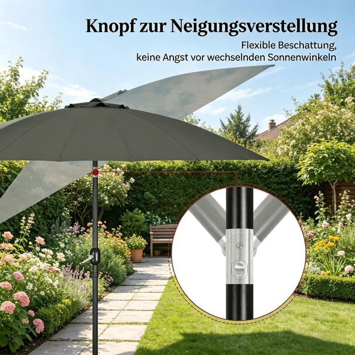 Parasol Inclinable grand format inclinaison réglable - Cdiscount Jardin