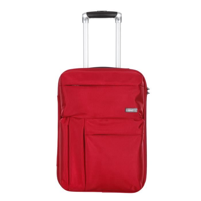 CABINE SIZE Valise Cabine Low Cost Rigide 2 Roues 46cm BOOK Rouge