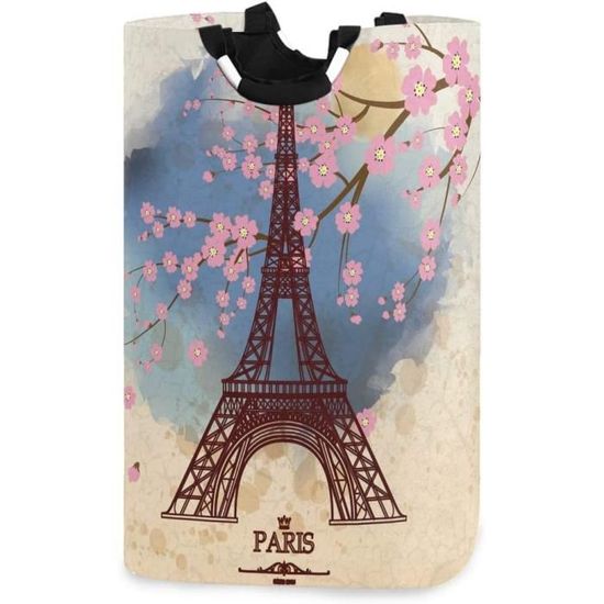 Panier à linge vintage Tour Eiffel Paris Cerisier Grand panier de ...