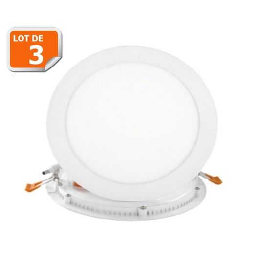 Spot Encastrable LED Downlight Panel Extra-Plat 24W Blanc Neutre 4500K - Lot de 3 - GU10 ...