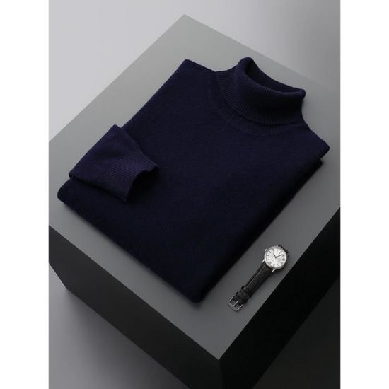 Pull à col roulé épais et chaud en cachemire pour homme,pull de marque ...