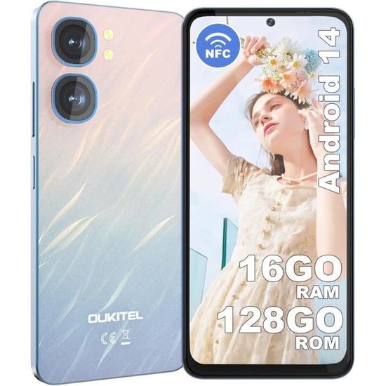 OUKITEL C58 Smartphone Android 14,16Go128Go Bleu - Cdiscount Téléphonie