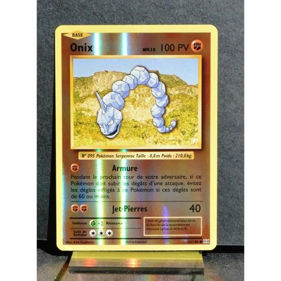 Carte Pokémon 61-108 Onix Niv.12 100 PV - REVERSE XY - Évolutions NEUF ...
