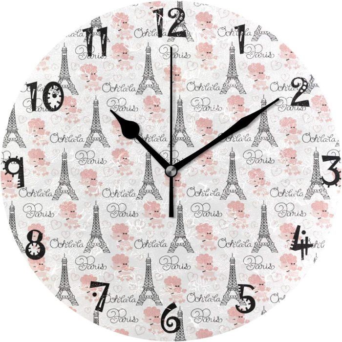 Tour De Paris D'Art Pendule Murale Décoratif Moderne Horloge De Mur ...