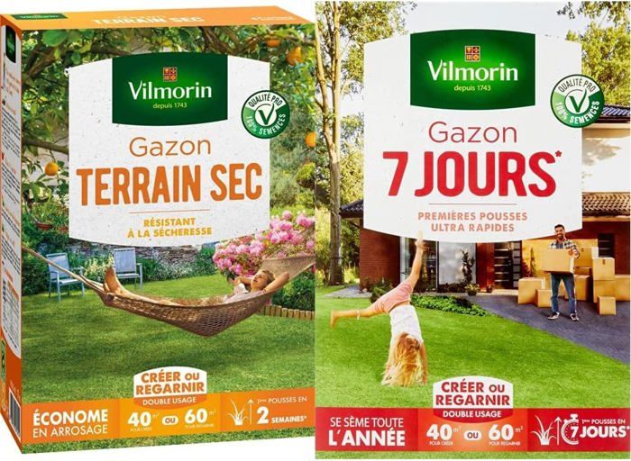 Gazon Terrain Sec, Vert, 1 kg & Gazon 7 Jours, Vert, 1 kg.[Q525 ...