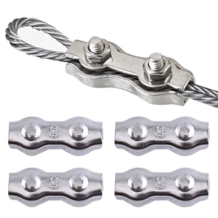 Serre Cable Acier, Duplex Clips, M3 Double Serre-Câbles, Double Serre ...