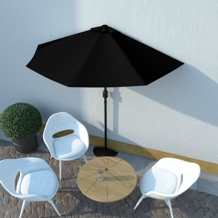 Parasol - ARAMOX - Demi Rond - Aluminium - 270x135x245cm - Noir ...