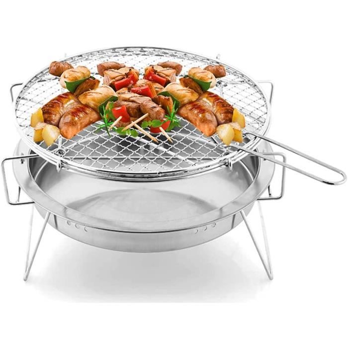 Gril De Fumeur De Barbecue Pliable En Acier Inoxydable, Gril De Camping Portable, Gril De ...