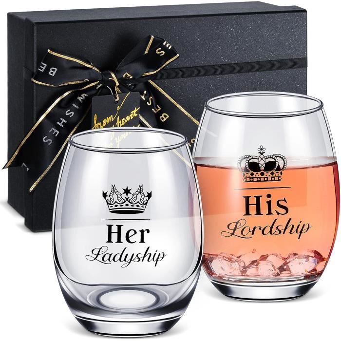 Ensemble De Verres À Gin His Lordship Et Her Ladyship Cadeaux De ...