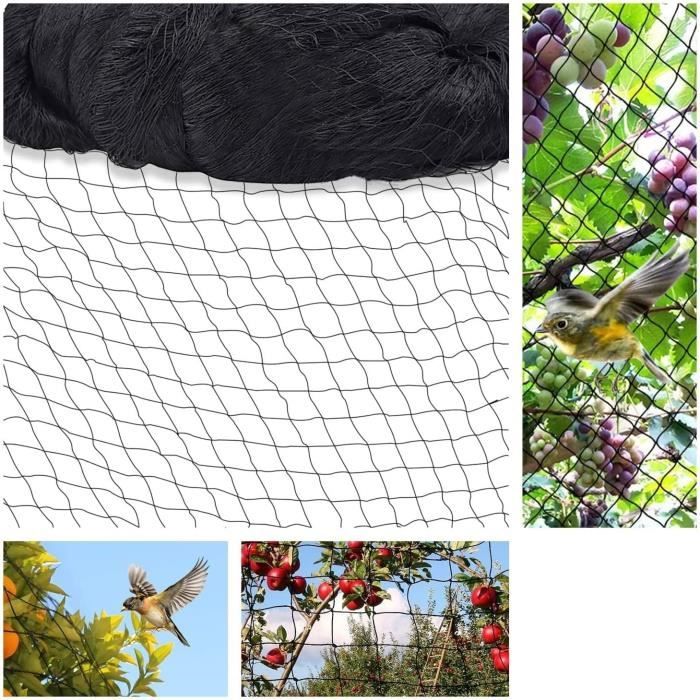 Filet de protection pour oiseaux - 15 m x 15 m - Filet de protection pour jardin, balcon ou ...