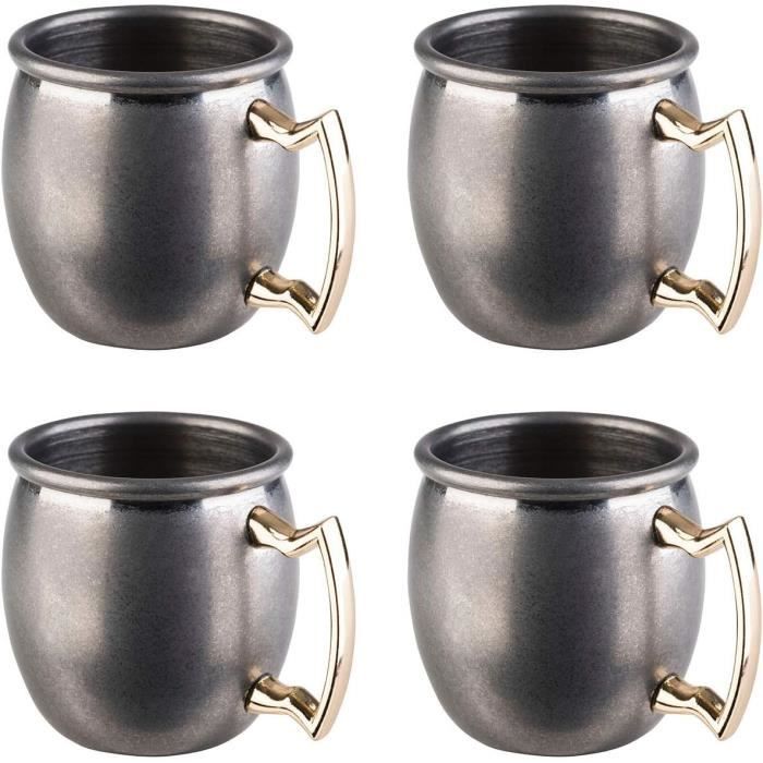4 Mini Mugs Moscow Mule, 50 Ml, Verres À Shot, Tasses En Acier ...