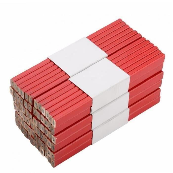 YD Carpenters crayon plat octogonal plat rouge vif pour mèches à bois ...