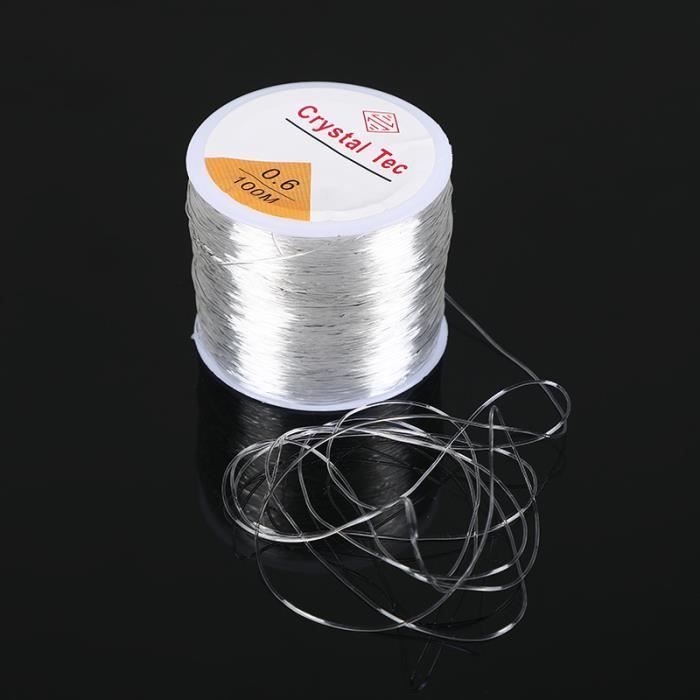 Fil Elastique pour Bracelet 100m*0,6mm Fils Elastique Transparent ...