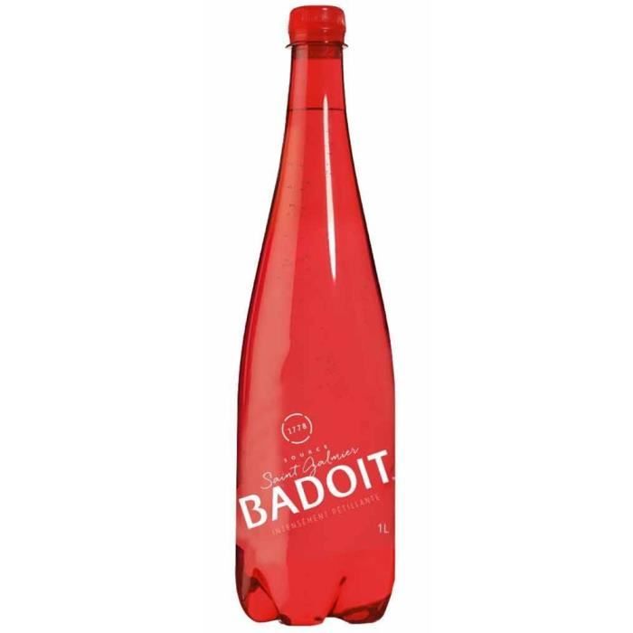 Eau minérale naturelle gazeuse 1 L PET Badoit rouge 1 litre - Cdiscount ...