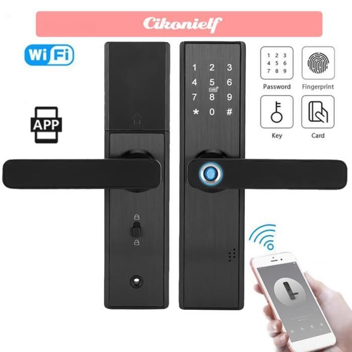 Serrure de porte intelligente avec écran tactile WiFi, mot de passe par ...