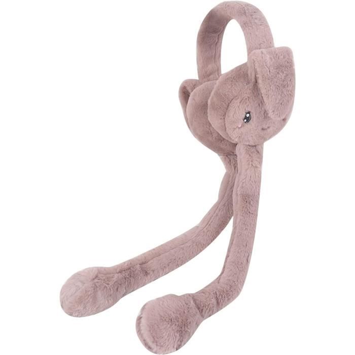 Cache-Oreilles Enfant - E.F.CONNECTION - Peluche Rose - Chaud d'Hiver ...