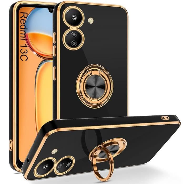 Coque pour Xiaomi Redmi 13C - Noir - Silicone Liquide - Antichoc ...
