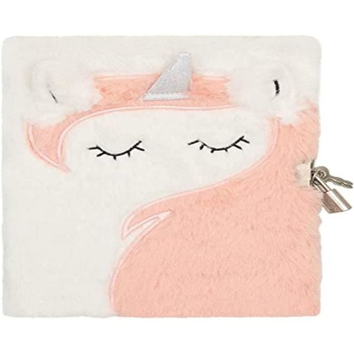 Draeger Paris | Journal Intime Blanc Peluche Licorne Corail | Journal ...