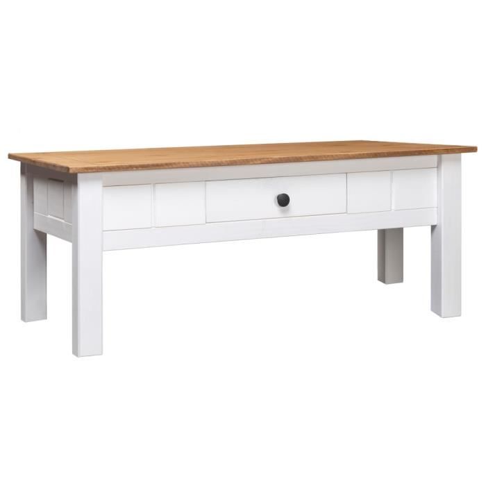 COC-Table basse Blanc 100x60x45 cm Pin massif Assortiment Panama ...