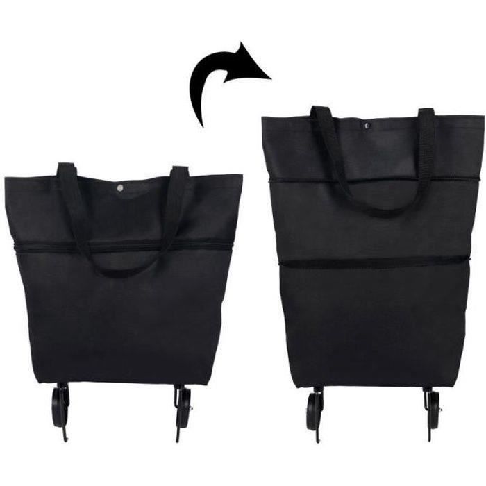 High-Sac de courses pliable avec roulettes Caddie sac à roulettes ...