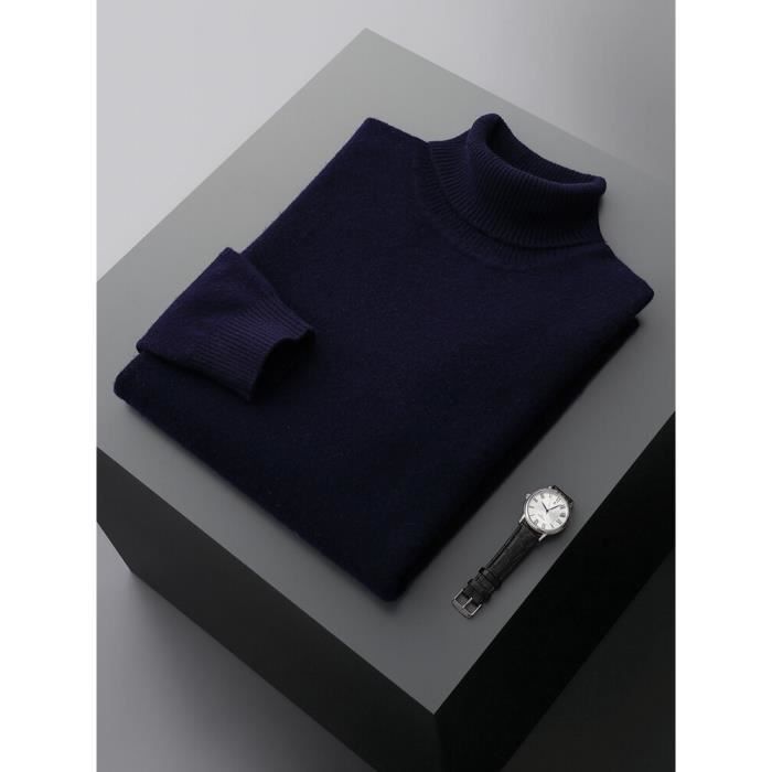 Pull à col roulé épais et chaud en cachemire pour homme,pull de marque ...