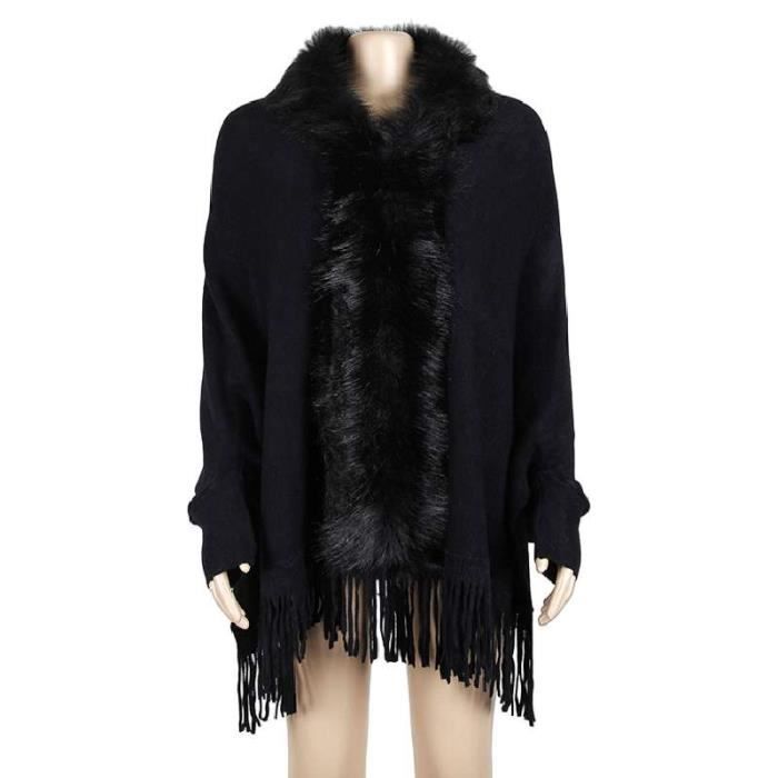 Châle - Châle - Noir - Laine/Acrylique - Taille Unique - Style Cape ...