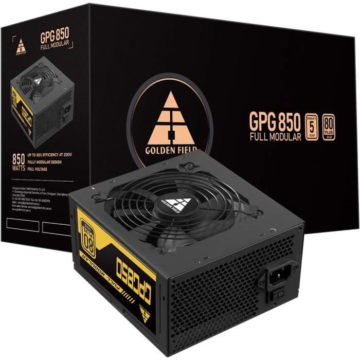 Gpg 80+ Gold 850W Alimentation Pc,Modulaire Complet,Pfc Actif,Garantie ...