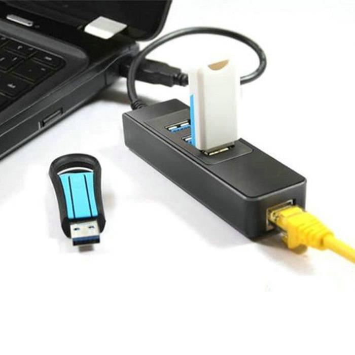 HUB vers RJ45 USB to Ethernet Adapter, 3 Port USB3.0 to RJ45 HUB ...