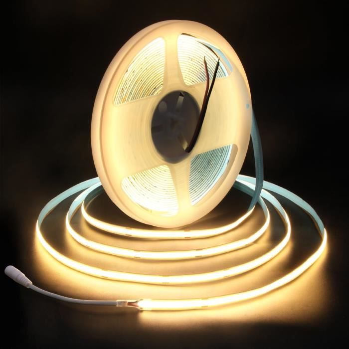 Bande Led Cob 24 V 3000 K Bande Lumineuse Led 10 M Blanc Chaud ...