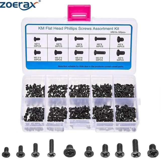 VIS,--Kit de vis de remplacement, 500 pièces, M2 M2, 5 M3, pour ordinateur portable, carte mère ...