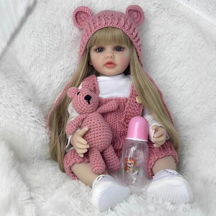 Poupée bébé réaliste, Poupée bébé aux cheveux longs blonds, Cadeau d ...