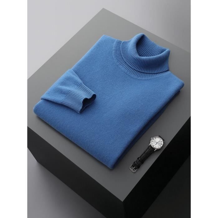 Pull à col roulé épais et chaud en cachemire pour homme,pull de marque ...