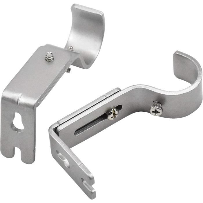 6pcs Supports de Poteau Rideau, Réglable Métal Support de Mur-Rideau ...