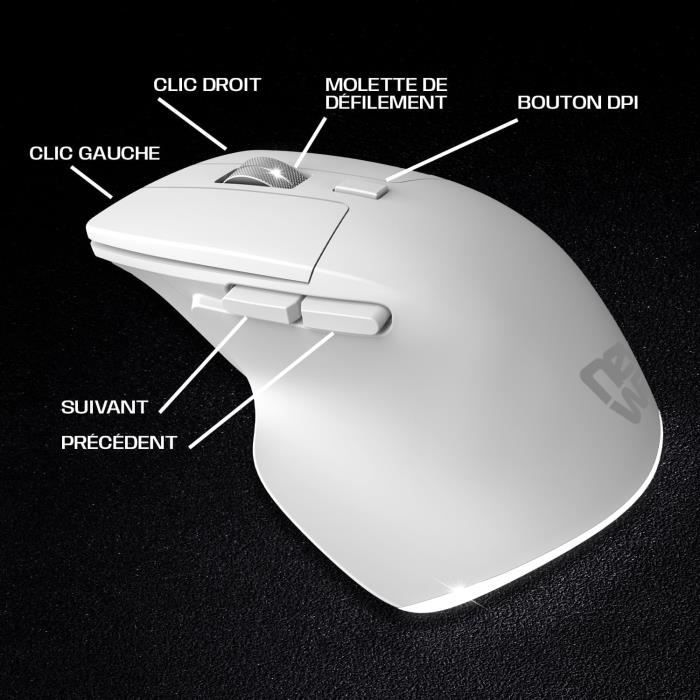 Souris Verticale Sans Fil A8 Wifi 2.4 Ghz Bluetooth - Rechargeable ...