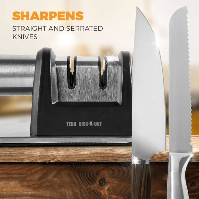 Aiguiseur couteaux et ciseaux professionnel boucher cuisine manuel avec ...