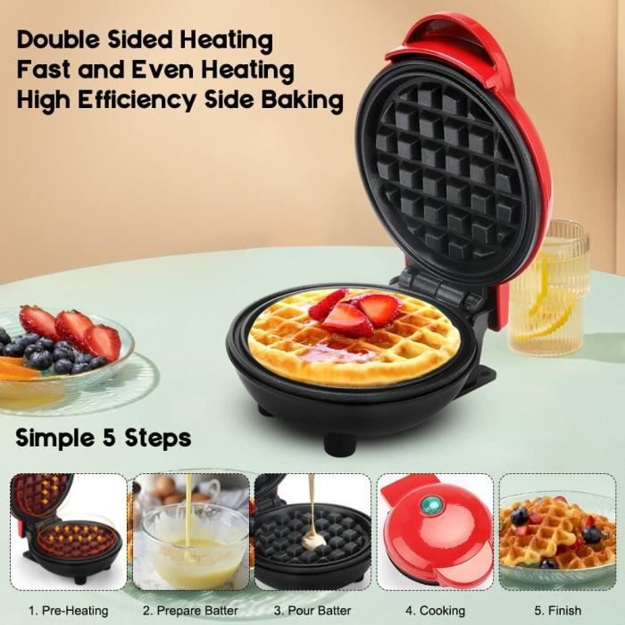 RANJIMA Petit Gaufrier, Machine a Gauffre, 350W Mini Waffle Maker pour ...